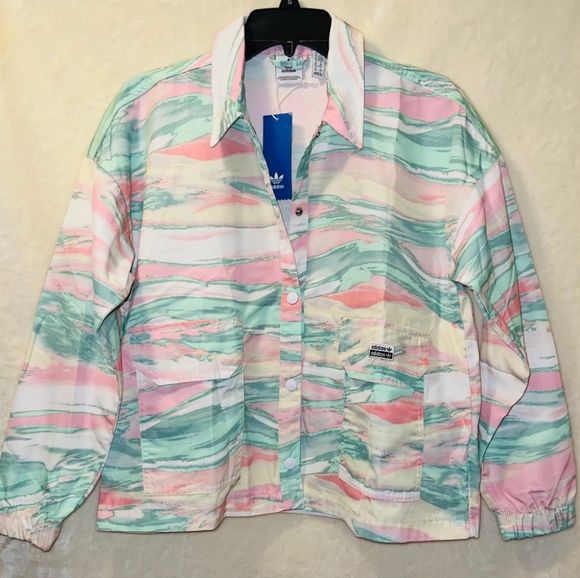 adidas | Jackets & Coats | Adidas Tricolor Oversized Windbreaker | Poshmark